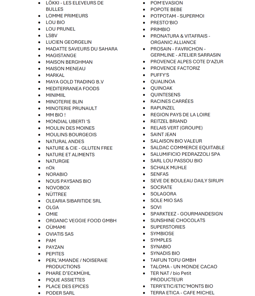 Liste des exposants - Salon professionnel Natexpo