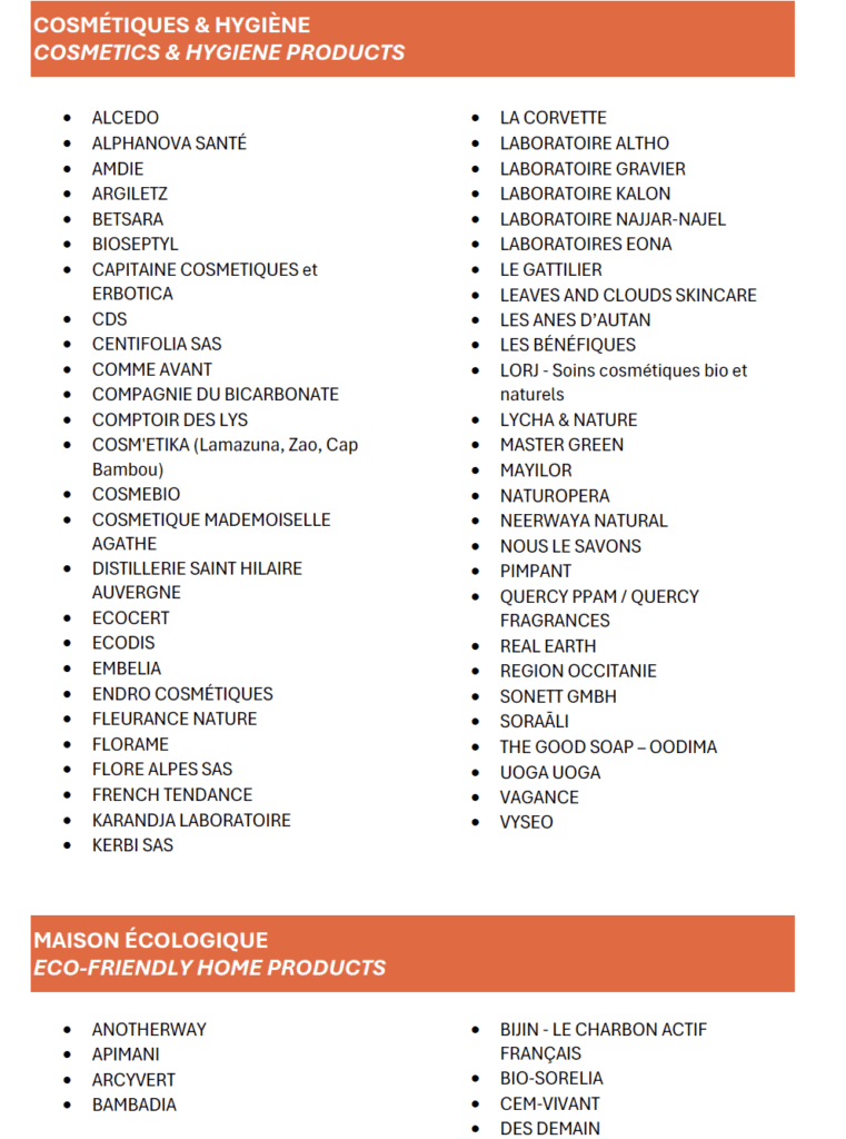 Liste des exposants - Salon professionnel Natexpo