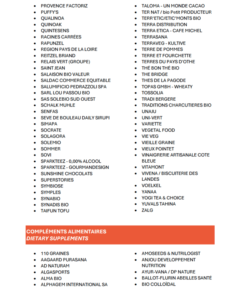 Liste des exposants - Salon professionnel Natexpo